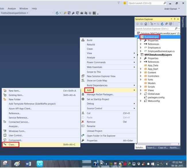 CRUD Operations in MVC Using Business Layer and Scaffolding